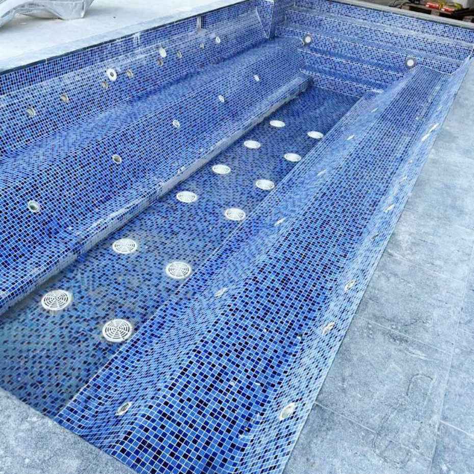 ECM 23-B-2 Mix Blue Ceramic Tile In Dubai, UAE | Elixir Mosaics